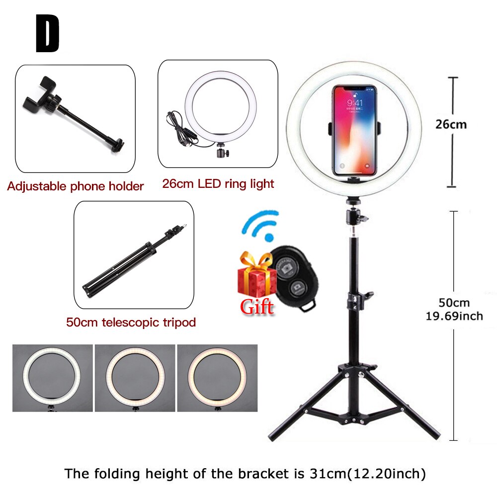 16/26cm Led Ring Light Tripod Light Led Ring Light... – Vicedeal