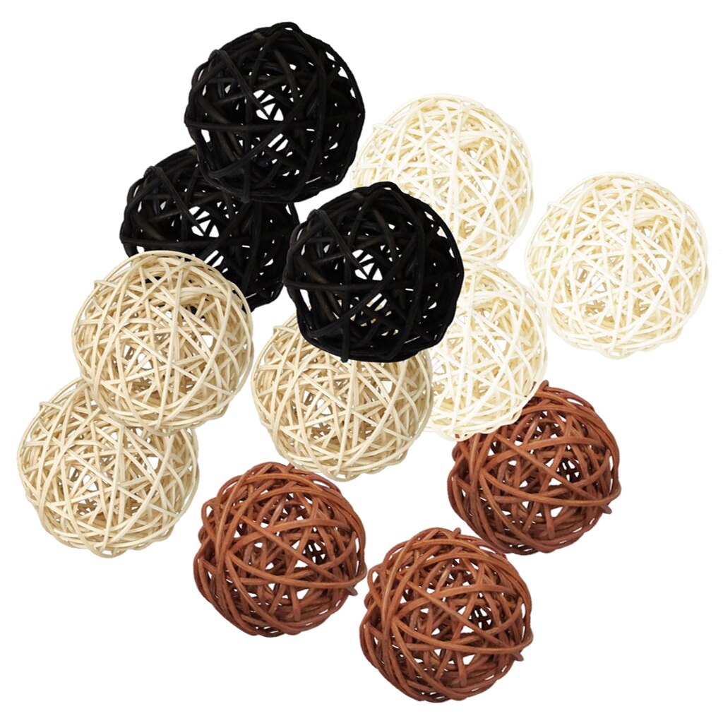 12Pcs Decorative Wicker Rattan Ball 5 cm Spheres, ... – Vicedeal