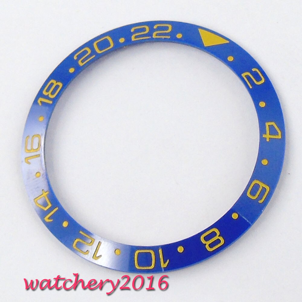 38mm Blue ceramic bezel white marks insert for 40m... – Grandado