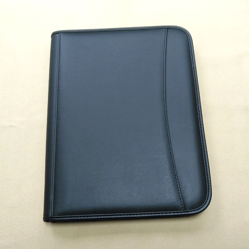 A4 zippered padfolio portfolio a4 PU leather folde... – Grandado