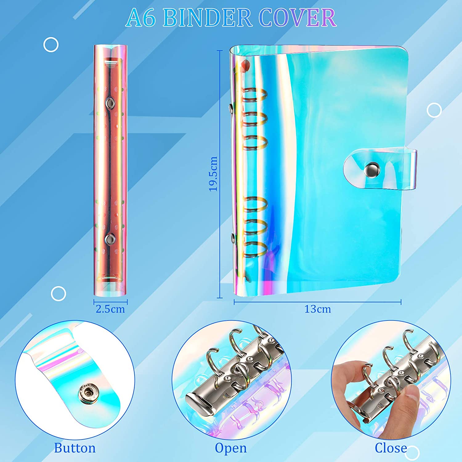 27 Pieces 6-Ring Binder Cover A6 Binder Cover 12 P... – Grandado