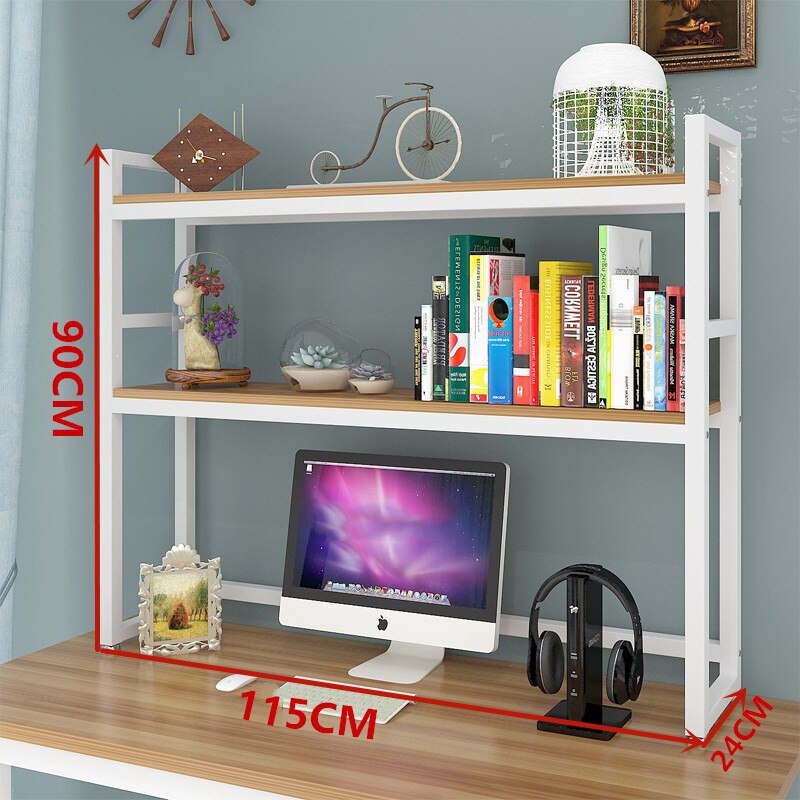 Double Layer Bureau Plank Tafel Boek Opbergrek Woo... – Grandado
