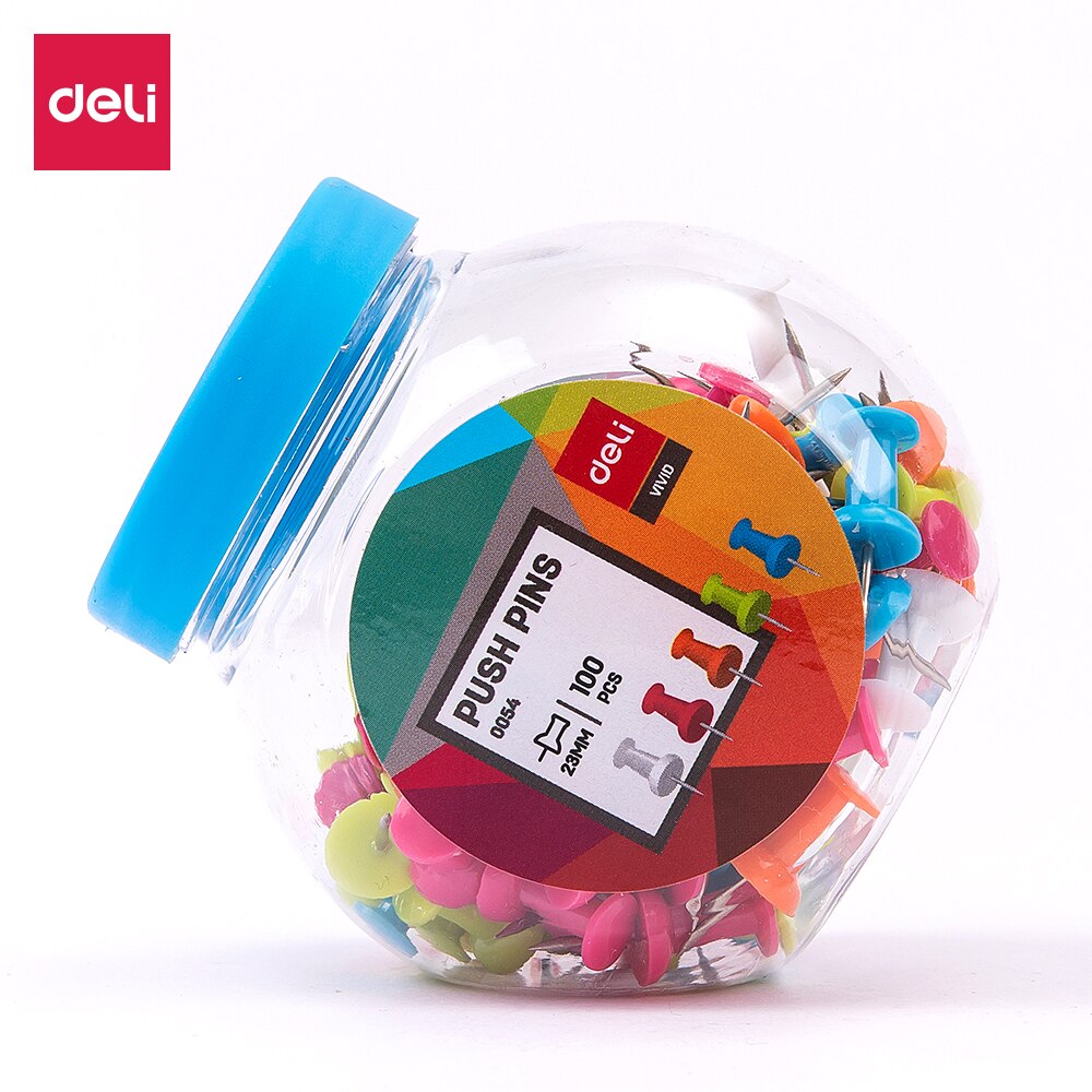 Deli Color Push Pin 23mm - 100PCS/Barrel - Bright ... – Grandado