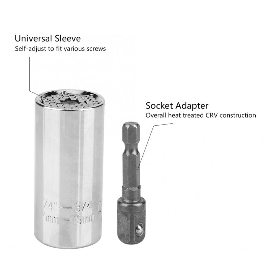 1/4in-3/4in Universal Torque Wrench Head Set 7-19m... – Grandado