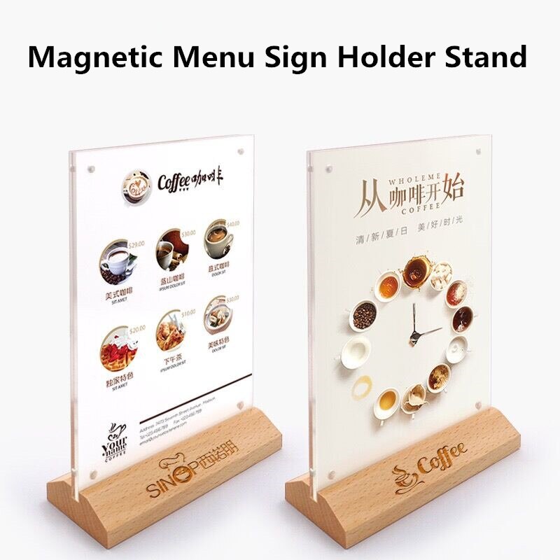 A6 Magnetic T-Shape Double Sided Clear Acrylic Sig... – Vicedeal