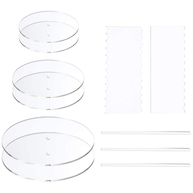 Acrylic Round Cake Disk Set - Cake Discs Circle Ba... – Grandado