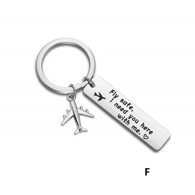 Drive Safe Fly Safe Keyring Plane Keychain Couples... – Grandado
