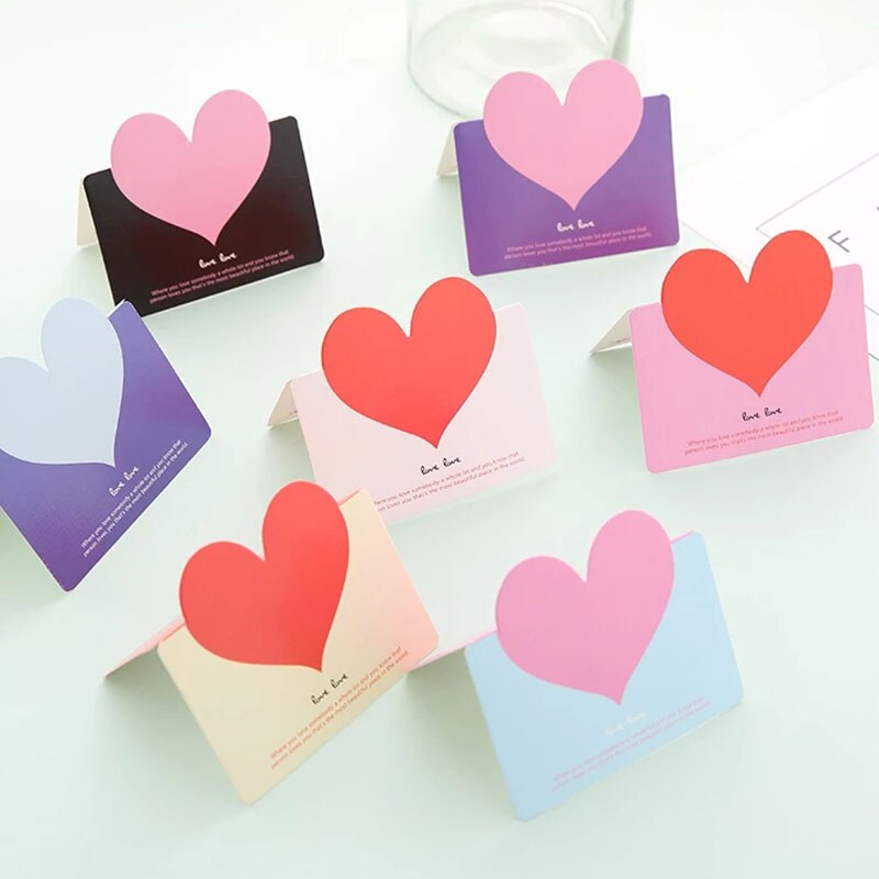 Mixed Color LOVE Heart Shape Greeting Card Valenti... – Grandado
