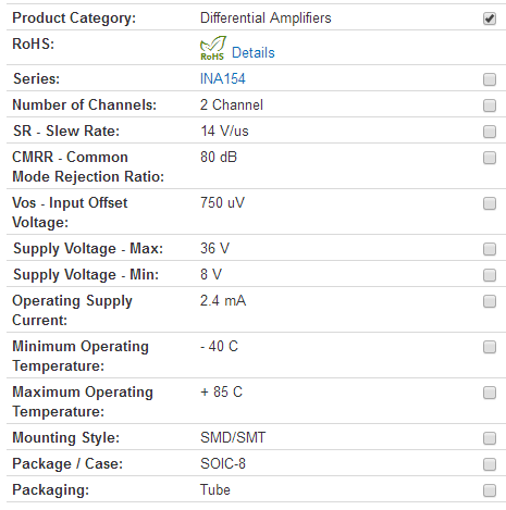 Differential Amplifiers Hi-Speed Precision INA154U... – Vicedeal