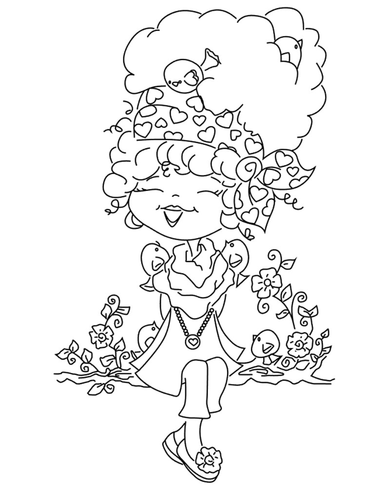 10x8 fille assis dans un daze Transparent clair Si... – Grandado