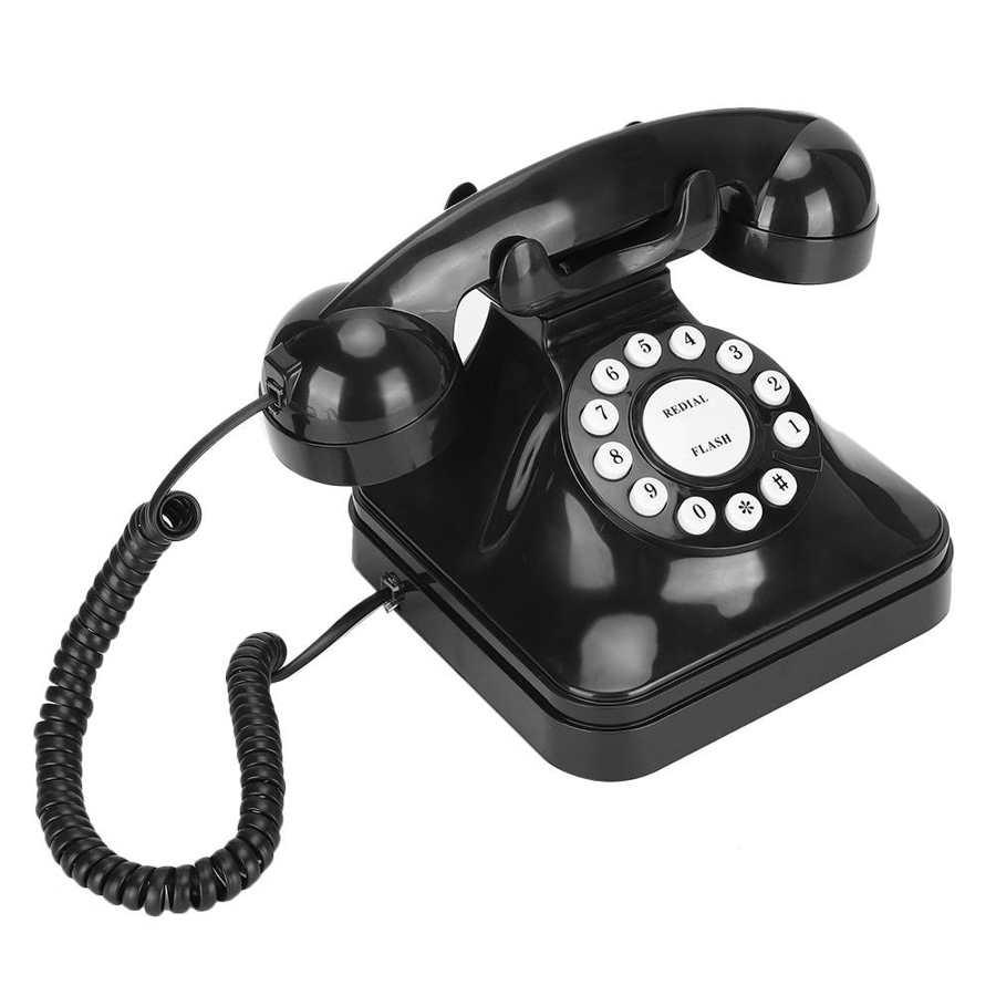 Vintage Black Multifunction Plastic Desk Telephone... – Grandado