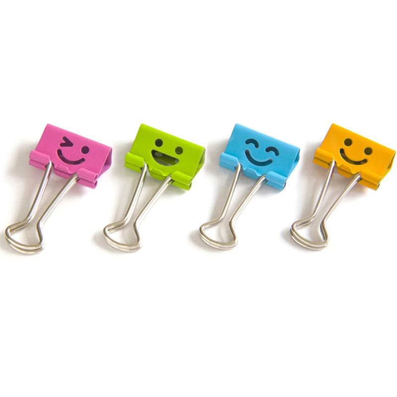 10PCS Smile Face Metal Binder Clips Paper Clamp Cl... – Vicedeal