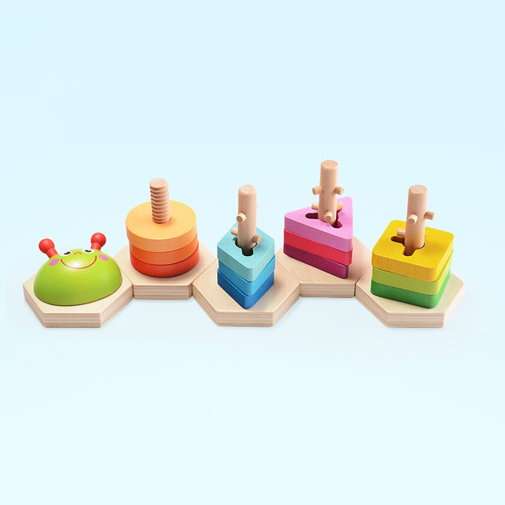 Kids Caterpillar Puzzle Geometric Shape Toys With ... – Vicedeal
