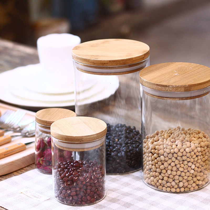 Keukenaccessoires glazen opbergflessen potten met ... – Grandado