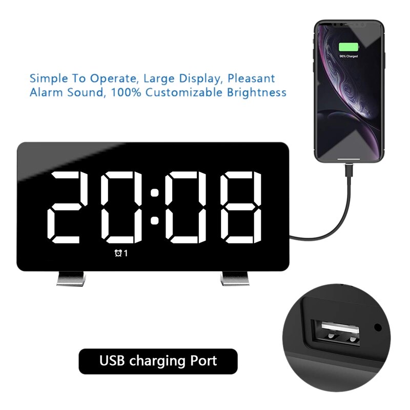 Digital Alarm Clock 7.3 Inch LED Screen with Snooz... – Grandado