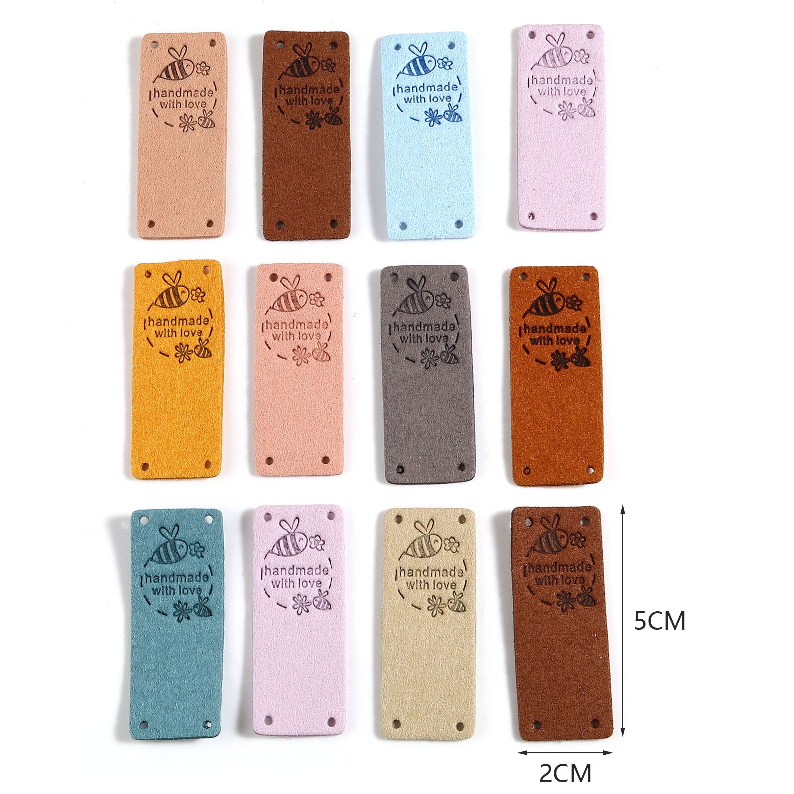 10PCs Cartoon Bee Faux Suede Label Tags Rectangle ... – Grandado