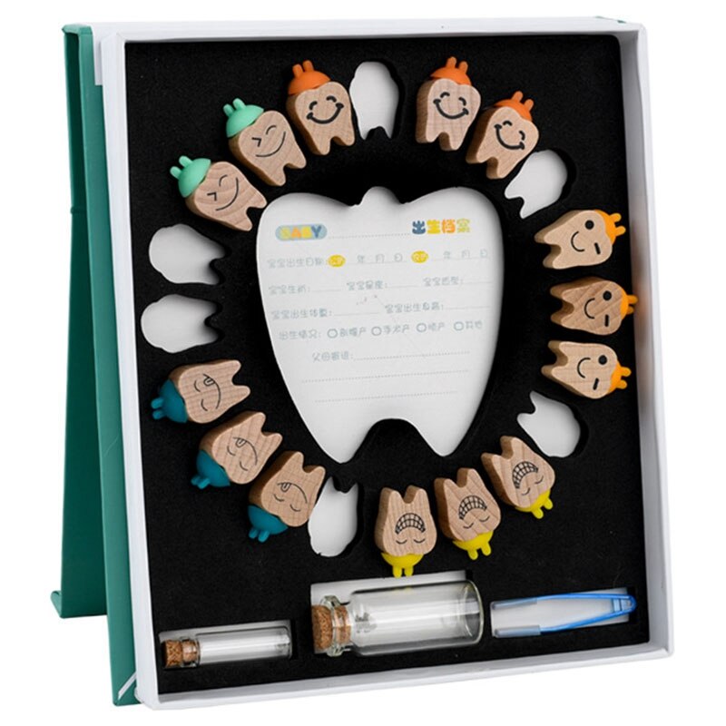 Wooden Baby Tooth Box Milk Teeth Organizer Storage... – Vicedeal