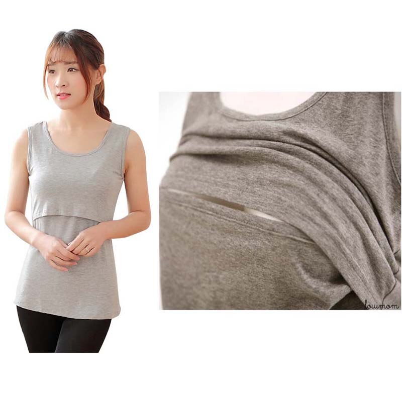 Bomulds amme-tanktoppe sommer ammevest stribede ta... – Vicedeal