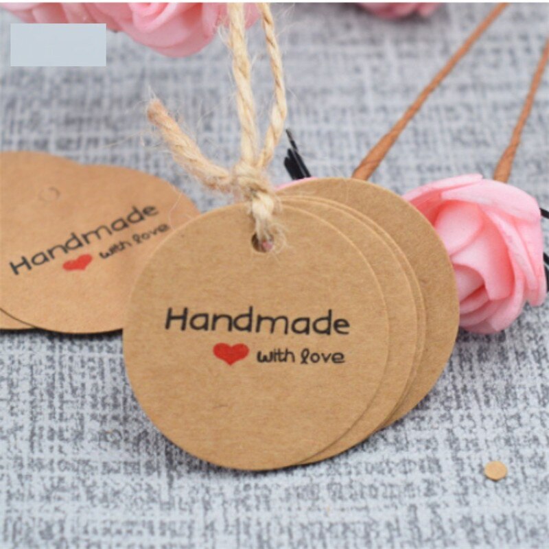 200pcs 3.5cm Round Hang Tags Handmade Sweet Thank ... – Grandado