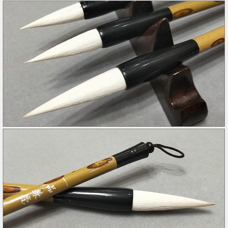 3pcs Chinese Painting Writing Brush Set Wolf Woole... – Grandado