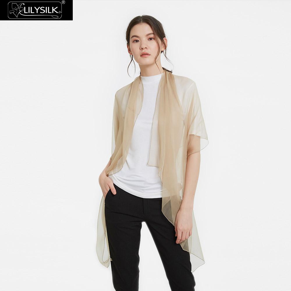 LilySilk Scarf Silk Solid Color Chiffon – Grandado