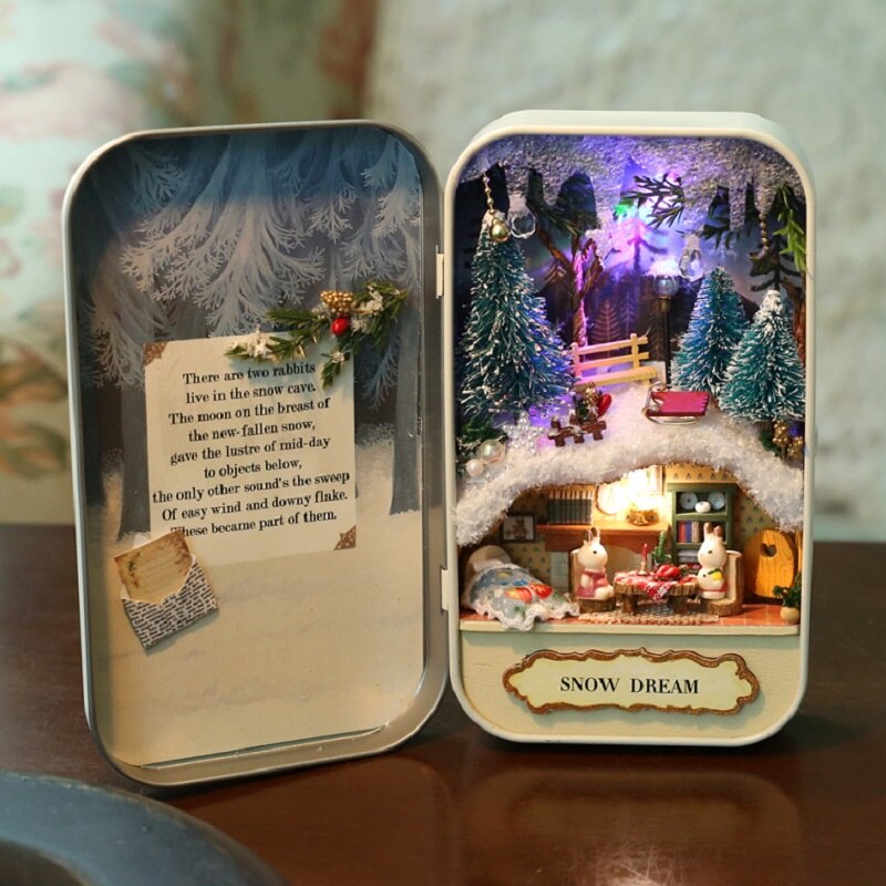 Doll House DIY miniature room Iron box dollhouse W... – Grandado