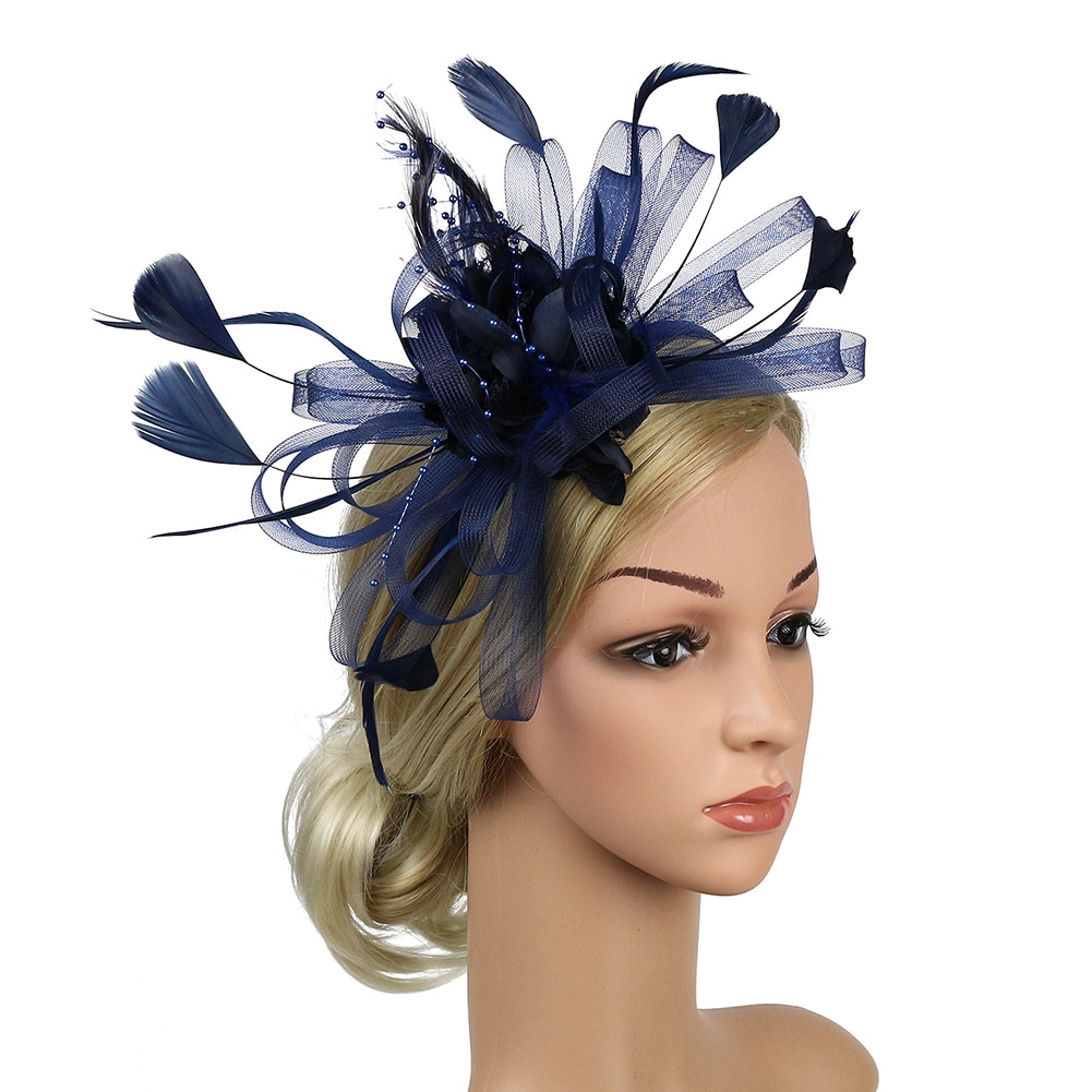 Bowknot Derby Day Feather Mesh Party Hat Bridal We... – Vicedeal