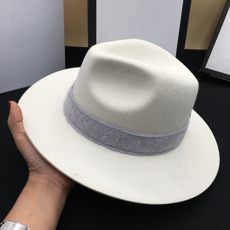 Wool hat Sir Cap white gentleman hat hat underneat... – Grandado
