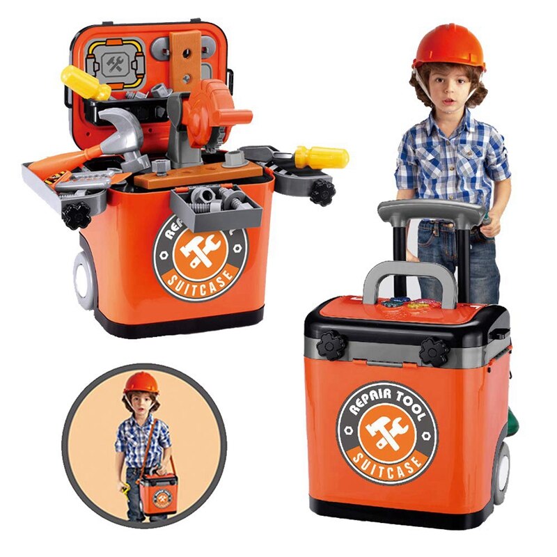 23 Pcs Kid Pretend Tool Box with Draw-Bar Storeage... – Grandado