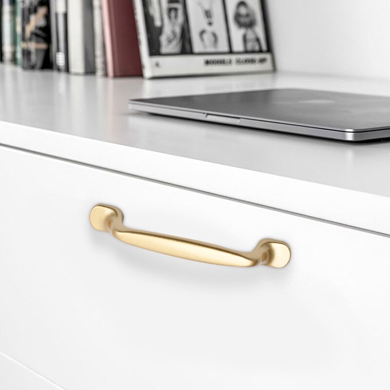 Simple Style Matte Gold Cabinet Handles Solid Alum... – Grandado