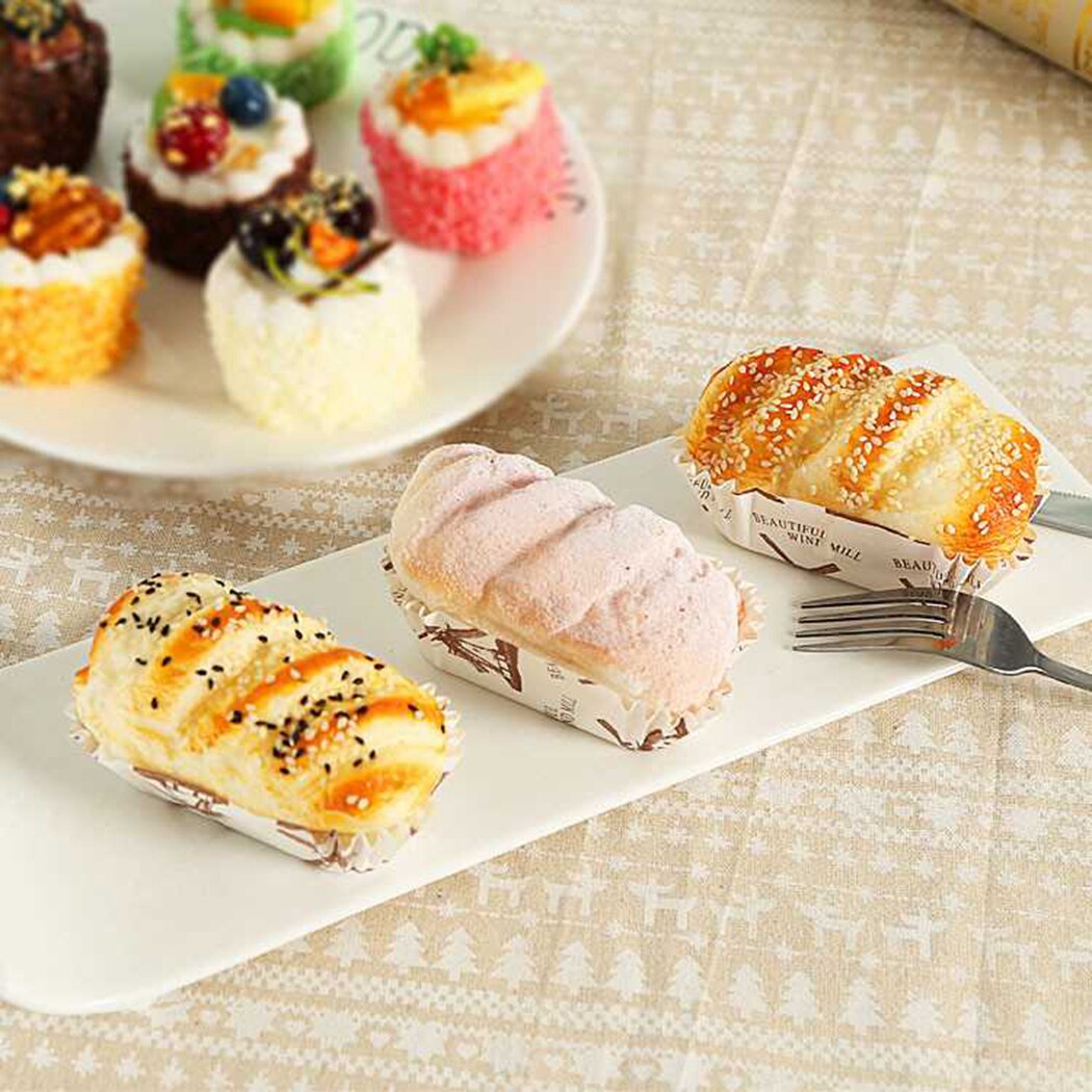 6PCS Lifelike Simulation Bread PU Model Long Sesam... – Grandado