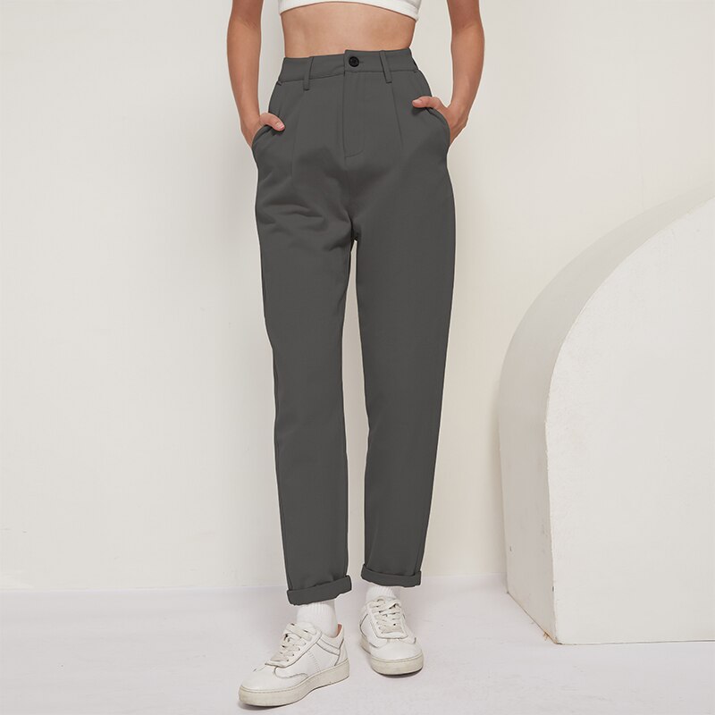 Aachoae Vrouwen 100% Katoen Effen Lange Broek Eleg... – Grandado