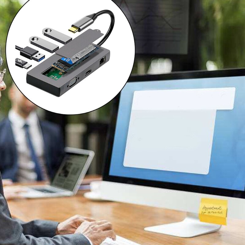 USB Type C Docking Station 8 in1 Hub M.2 SSD Dock ... – Grandado