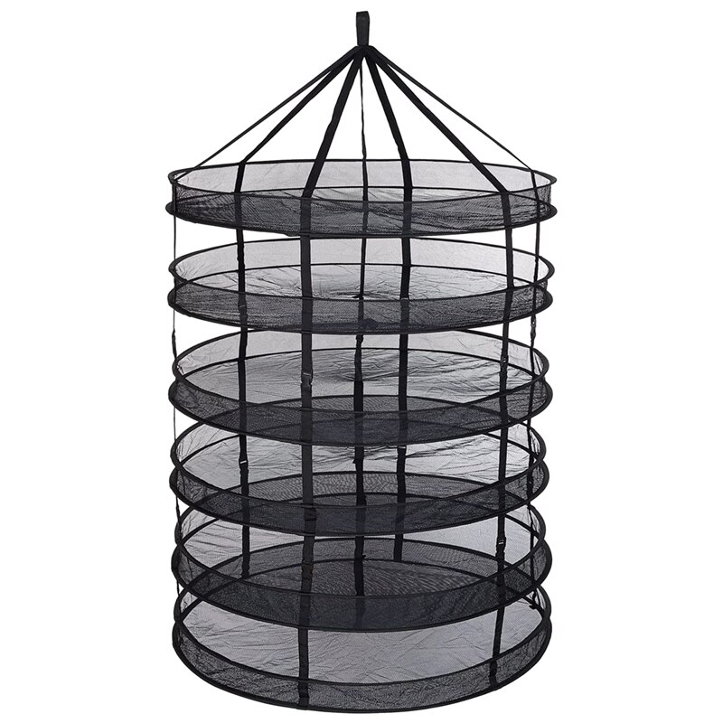 6- Layer Black Mesh Hanging Herb Drying Rack Dry N... – Grandado