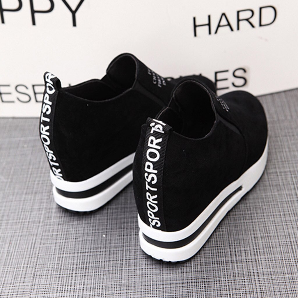 Women‘s Casual Flock Slip-On Thick Platform Sport ... – Grandado