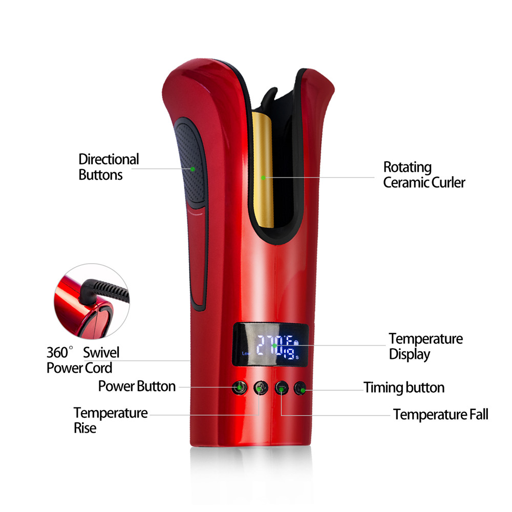 LED Digital Curling Iron Automatic Hair curler wit... – Grandado
