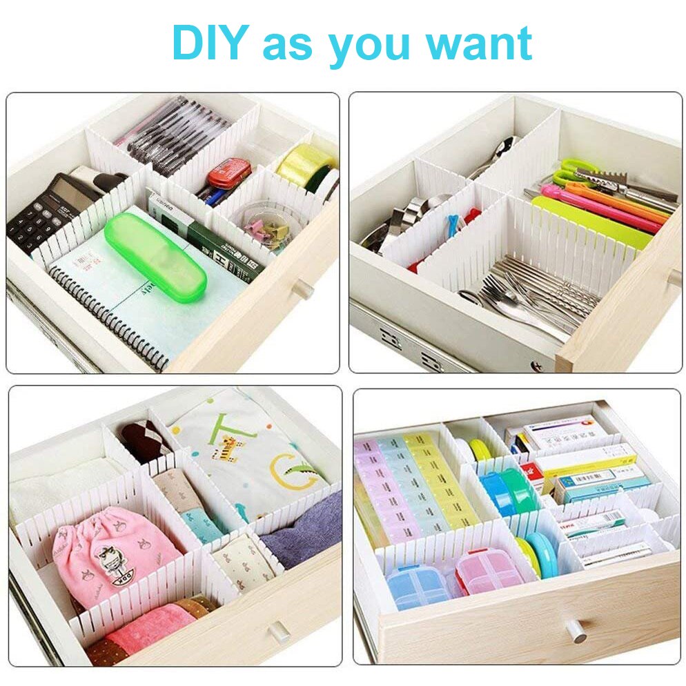 Adjustable Grid Drawer Dividers DIY Plastic Closet... – Vicedeal