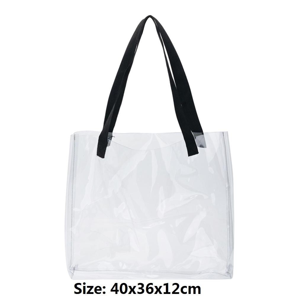 Clear PVC Transparent Shopping Bag for Women Large... – Grandado