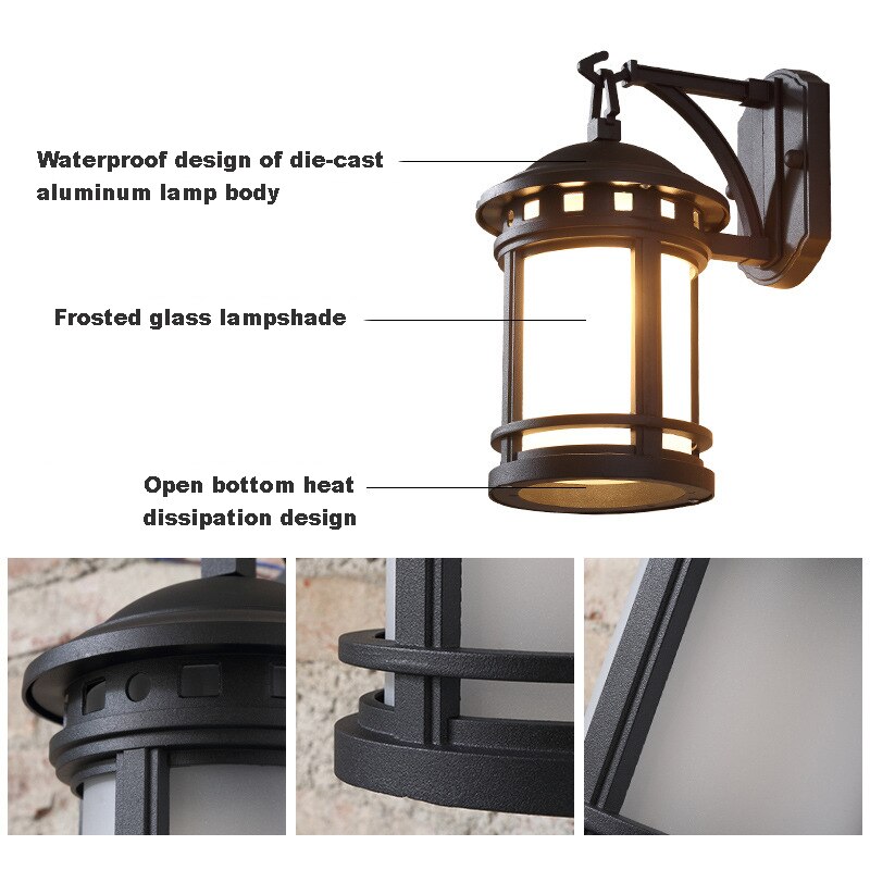 Outdoor Cast Aluminum Wall Lamp European Style Wat... – Grandado