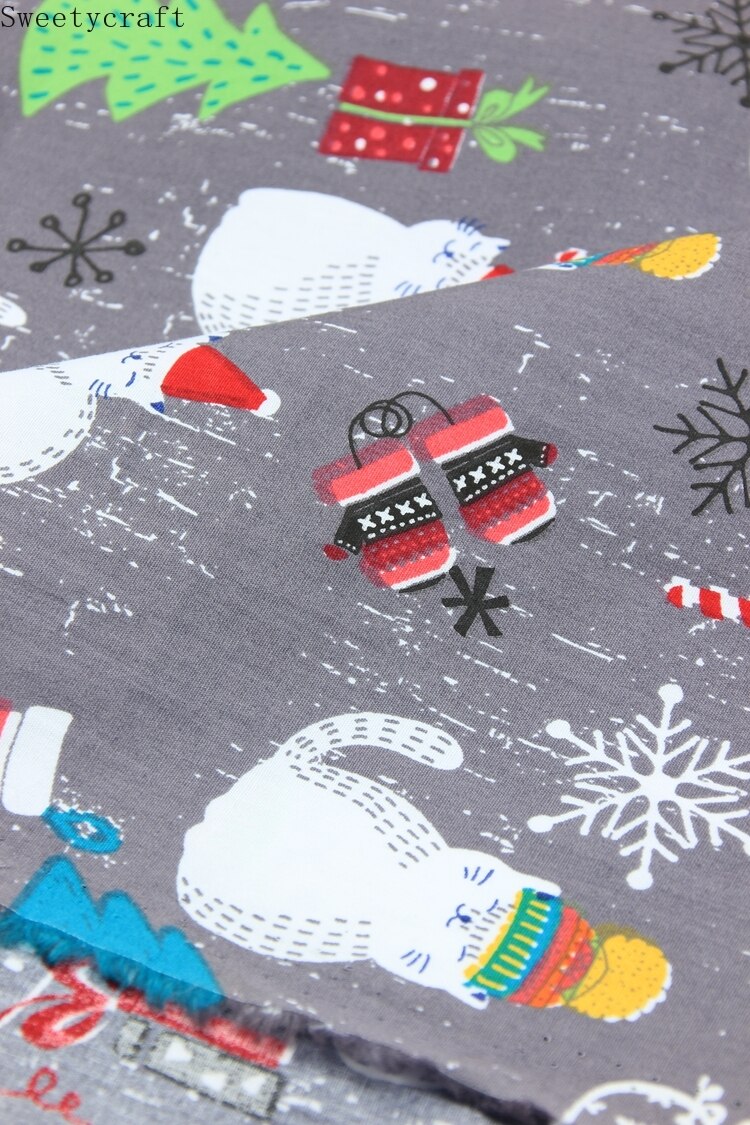 140x50cm Christmas Tree Printed Plain cotton fabri... – Grandado