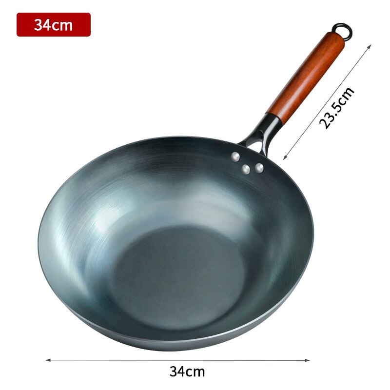 Wok chino sazonado de 30/32/34cm, sartén especial ... – Grandado