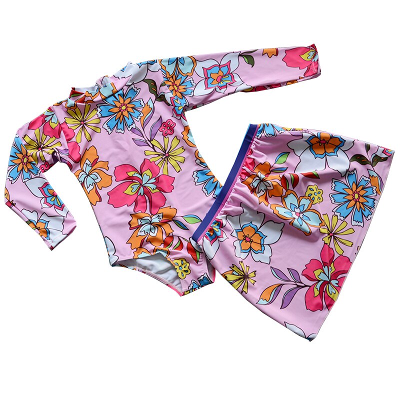 Kids Girl Long Sleeve Children Rash Guard Swimsuit... – Vicedeal