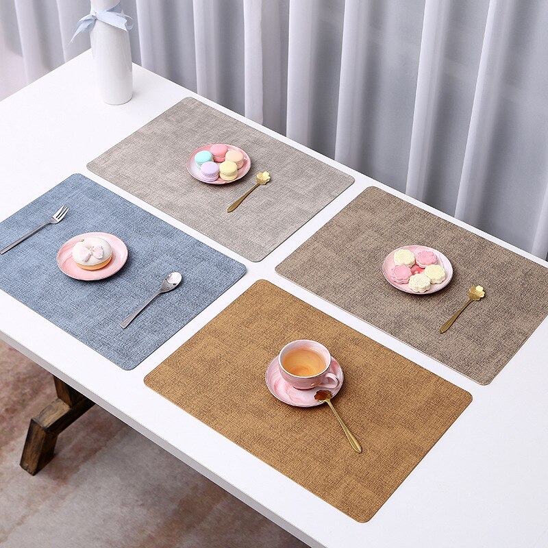 Simple Japanese leather placemat double-sided PU W... – Vicedeal