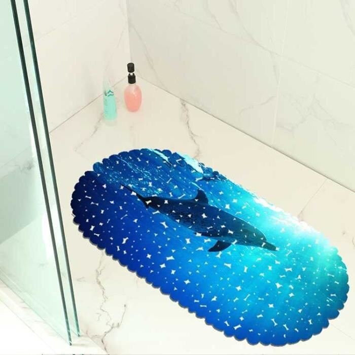 Ocean Dolphin Bathroom Mat Bath Door Mat PVC Non-s... – Grandado