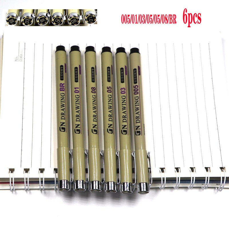 GN 9Pcs / set black micron pen hook line pen set s... – Vicedeal