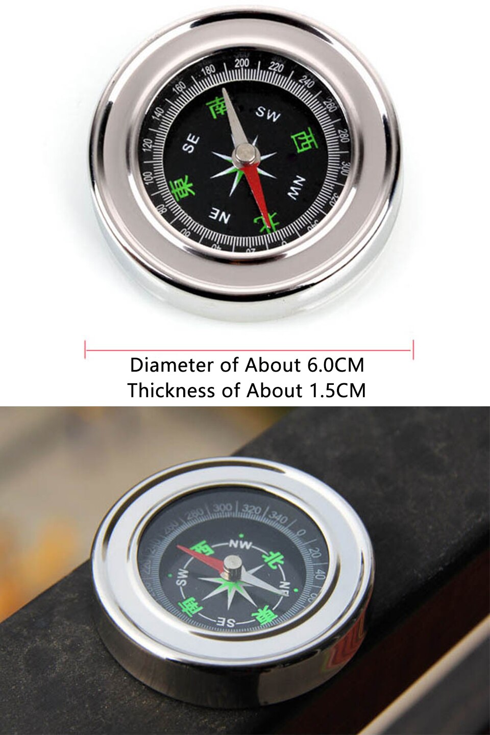 AOTU Portable Folding Lens Compass Stainless Steel... – Grandado