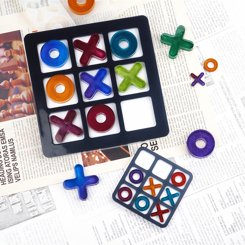 2pcs/set Tic-Tac-Toe ox chess game silicone mirror... – Grandado