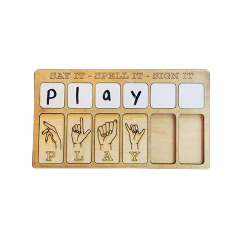 Kids Puzzle Wooden Sign Language English Puzzle Si... – Vicedeal