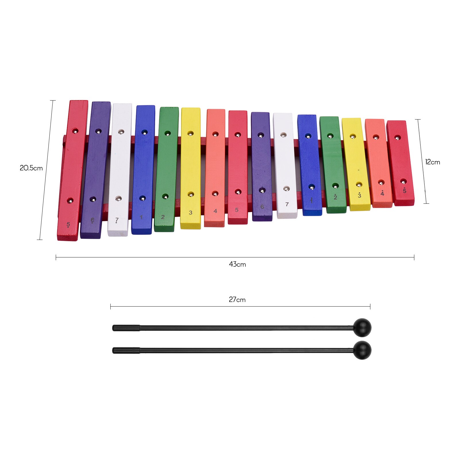 ammoon 15 Keys Xylophone Colorful Musical Percussi... – Grandado