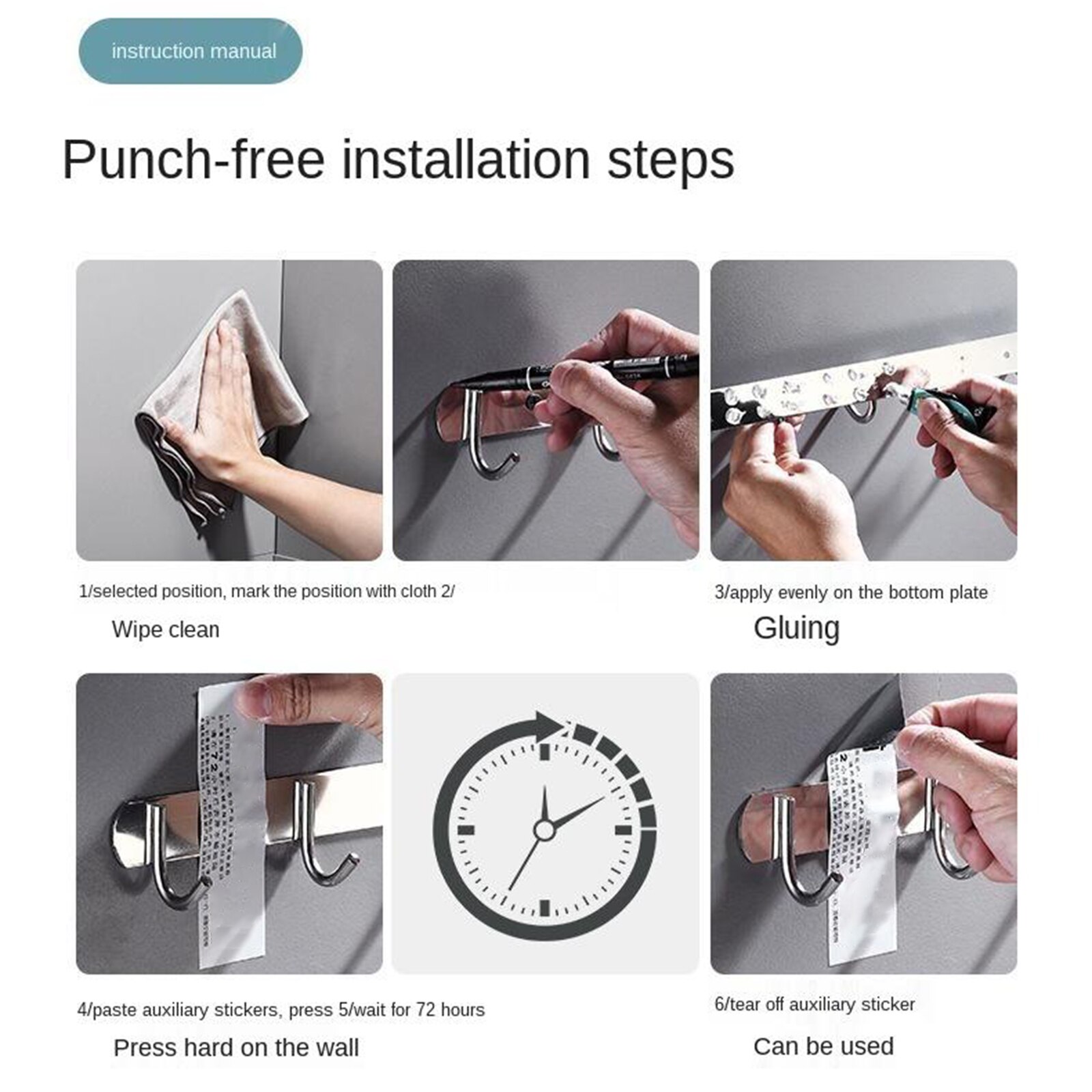 Broom Mop Holder Wall Mounted Hanger Stainless Ste... – Grandado Broom Mop Holder Wall Mounted Hanger Stainless Ste... – Grandado